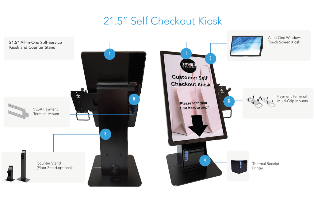 Customer Self Checkout Kiosk (Celeron) – Tower Systems